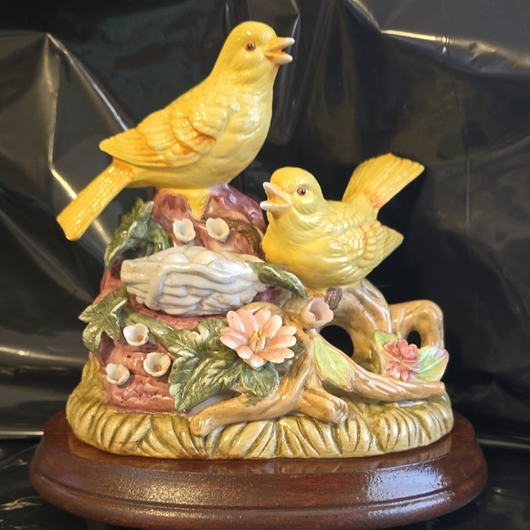 Accents | Figurine Musical Yellow Bird Ceramic Figurine New 8x8 Inches ...